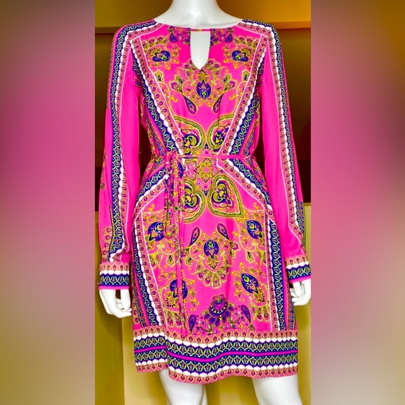 BCBGMaxAzria | Dresses | Bcbg Max Azria Pink And Paisley Design Dress ...